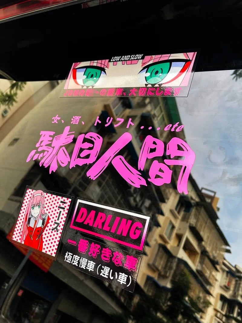 Pink Anime Cute Girl Sticker Decal - Top JDM Store