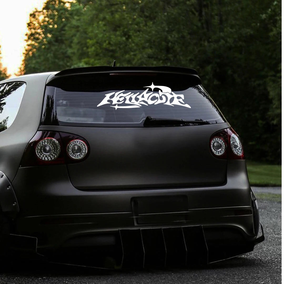 Hellacute Rear Window Banner Decal Sticker – Top JDM Store