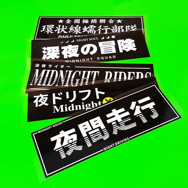 Midnight Driving Drifters Riders Squad Decals Stickers - Top JDM Store