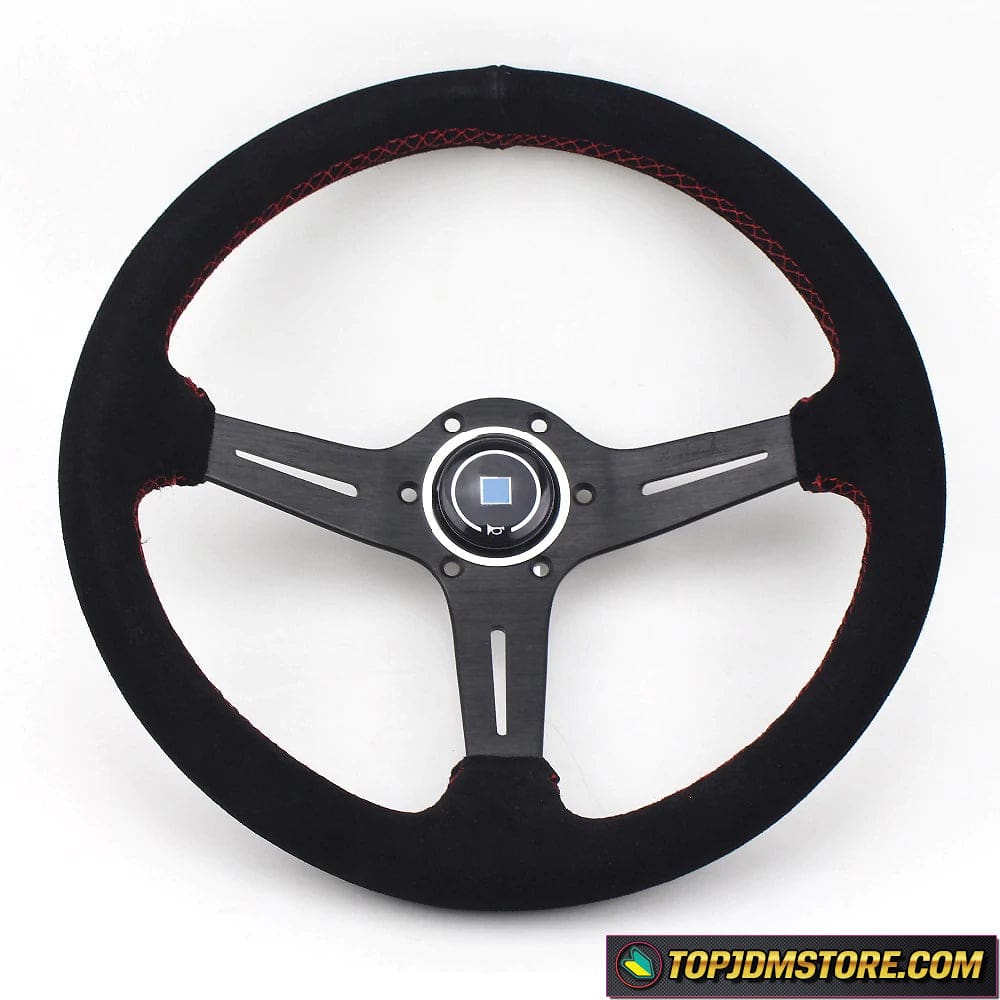 14inch ND Suede Leather Sport Steering Wheel - Top JDM Store