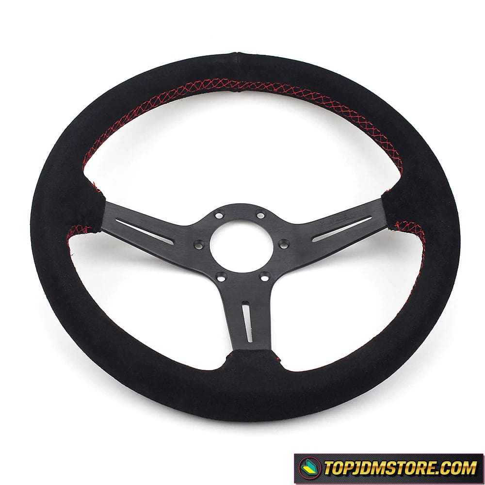 14inch ND Suede Leather Sport Steering Wheel - Top JDM Store