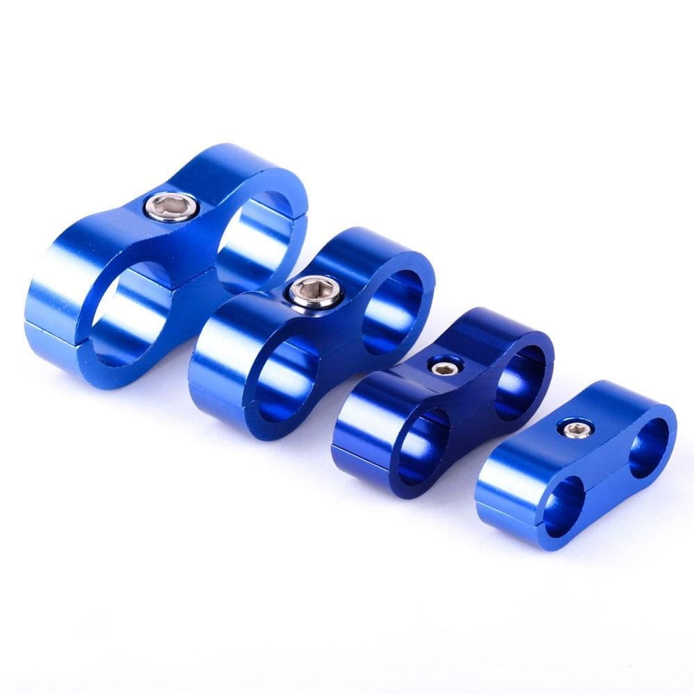 Dual Stepped Billet Braided Hose Separator Clamp Cable Fastener AN4 11 ...