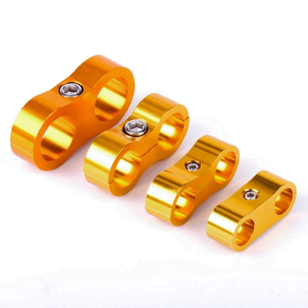 Dual Stepped Billet Braided Hose Separator Clamp Cable Fastener AN8 ...