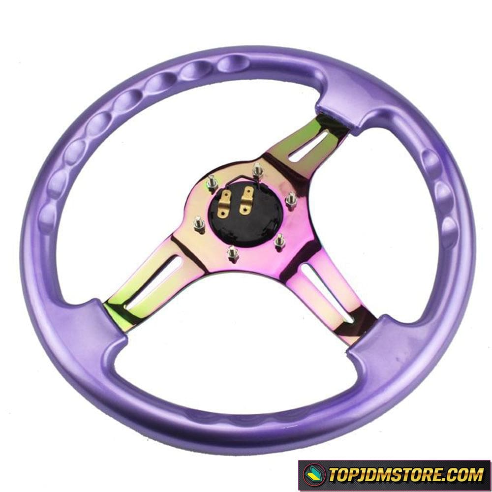 Neo Chrome Steering Wheel Purple | 350mm JDM Show Spec – Top JDM Store