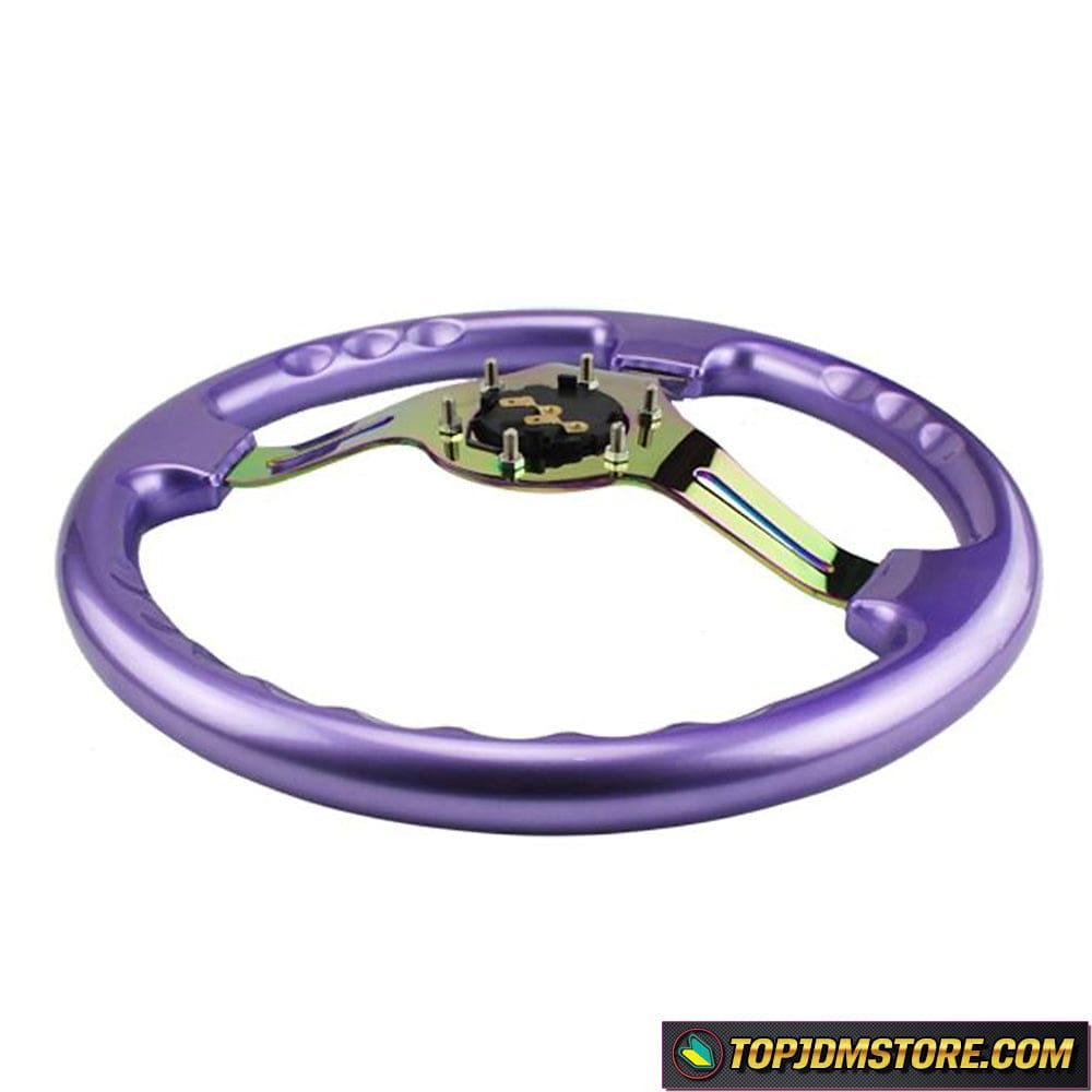 Neo Chrome Steering Wheel Purple | 350mm JDM Show Spec – Top JDM Store