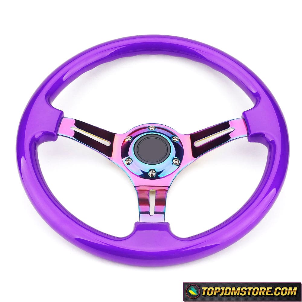 Neo Chrome Steering Wheel Purple | 350mm JDM Show Spec – Top JDM Store
