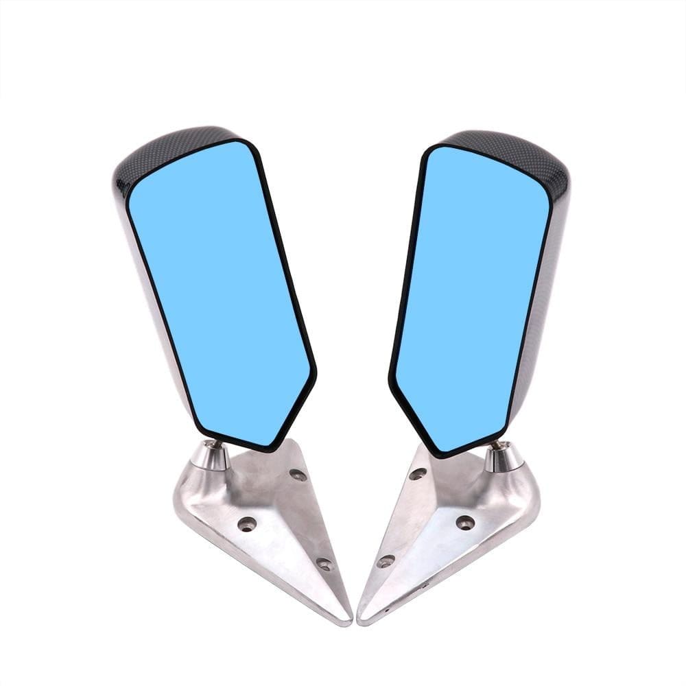 F1 Style Racing Carbon Fiber Side Mirrors Universal Silver Base – Top ...